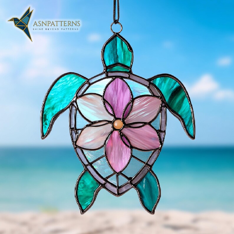 Beautiful Sea Turtle Stained Glass Pattern, Beautiful Turtle Suncatcher ...