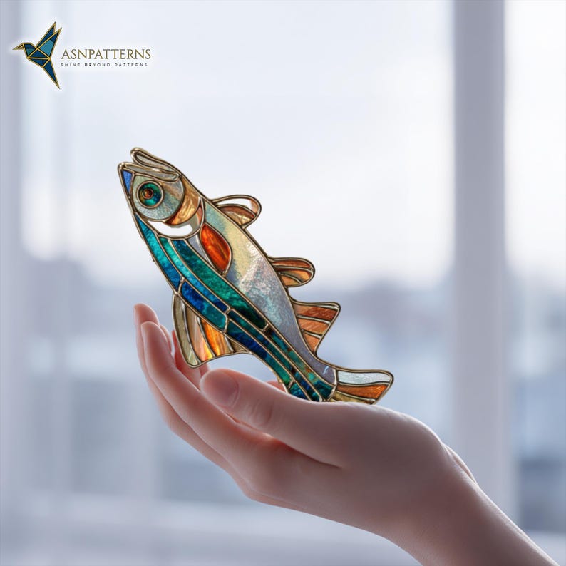 Fishing Lure Stained Glass Pattern, Fish Suncatcher, Stained Glass Fish ...