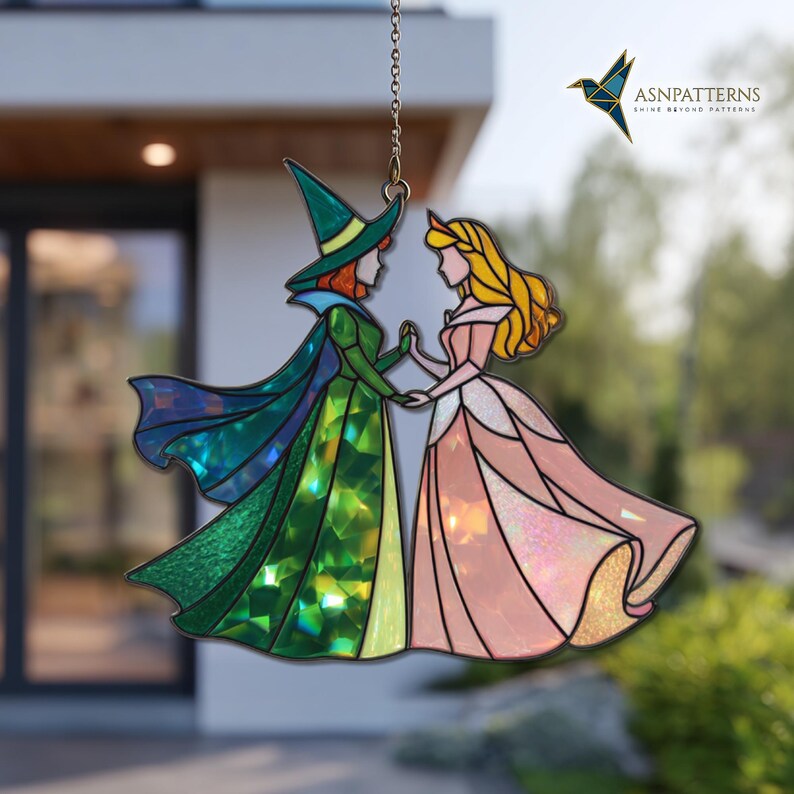 Fairy Girls Stained Glass Pattern, Fairy Suncatcher PDF Template, DIY ...