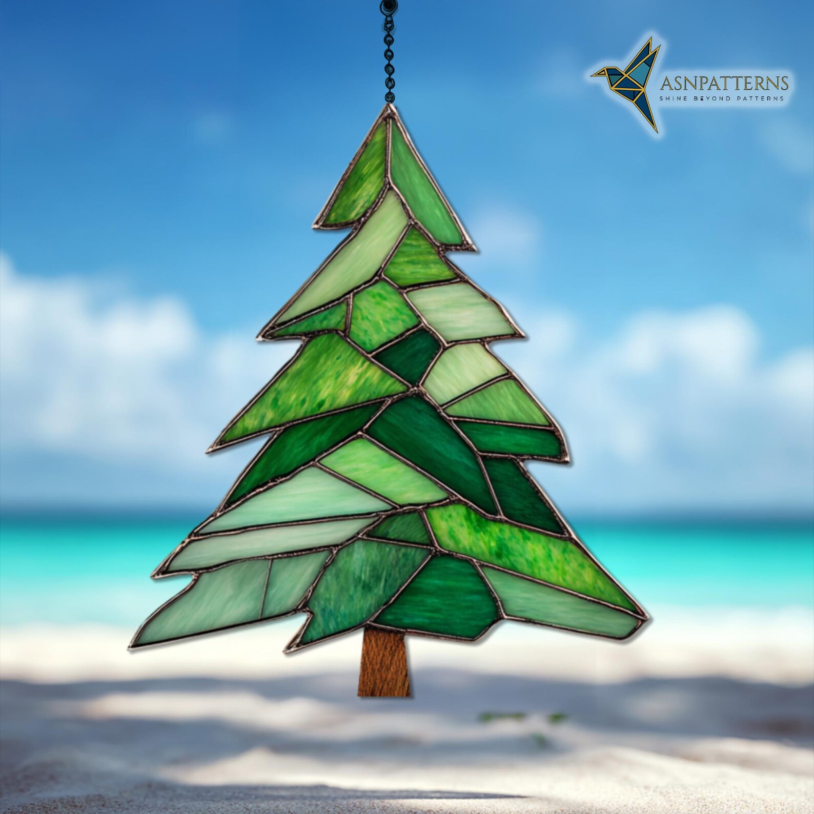 Pine Tree Stained Glass Pattern, Evergreen Tree Suncatcher, Stained ...
