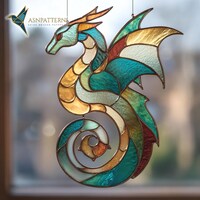 Dragon Head Stained Glass Pattern – Majestic Fantasy Creature Template ...