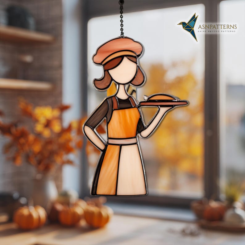 Baker Stained Glass Pattern, Baker Owner Suncatcher Template, DIY ...