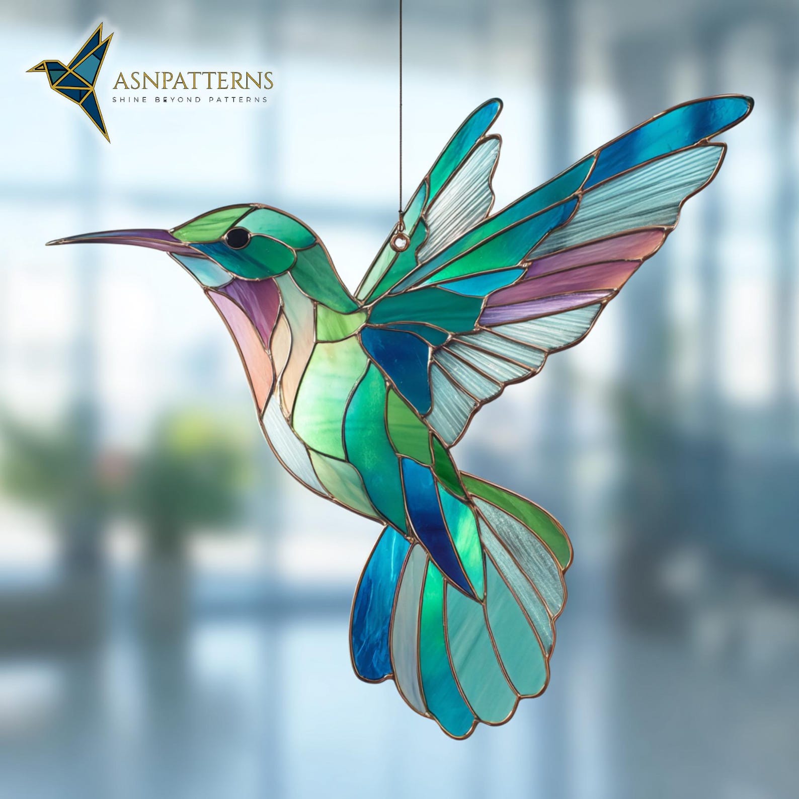 Hummingbird Stained Glass Pattern, Hummingbird Suncatcher, Stained ...