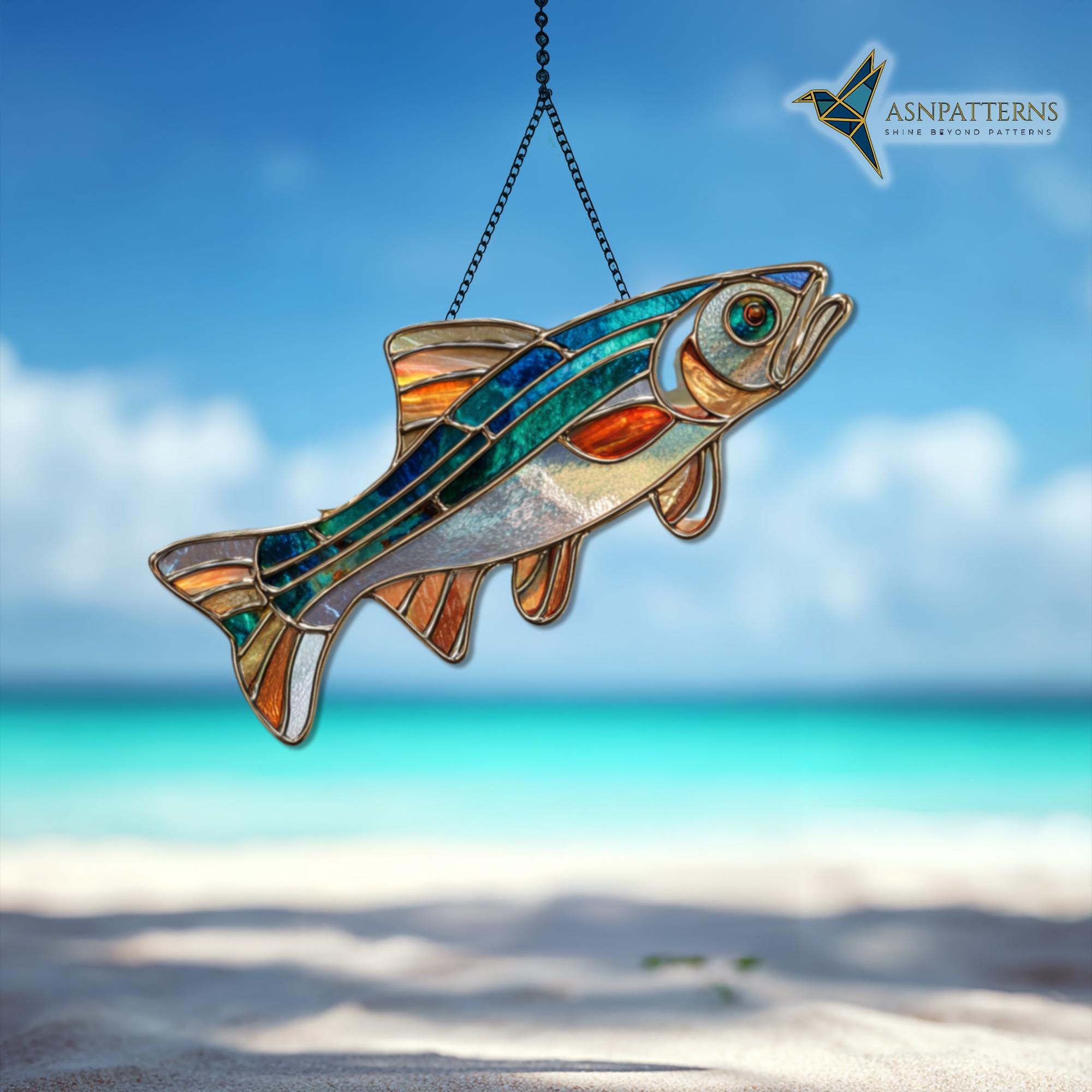 Fishing Lure Stained Glass Pattern, Fish Suncatcher, Stained Glass Fish ...