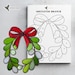 Mistletoe Branch Stained Glass Pattern, Mistletoe Wreath Suncatcher ...