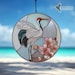 Japanese Crane Stained Glass Pattern, Crane Suncatcher Template, DIY ...