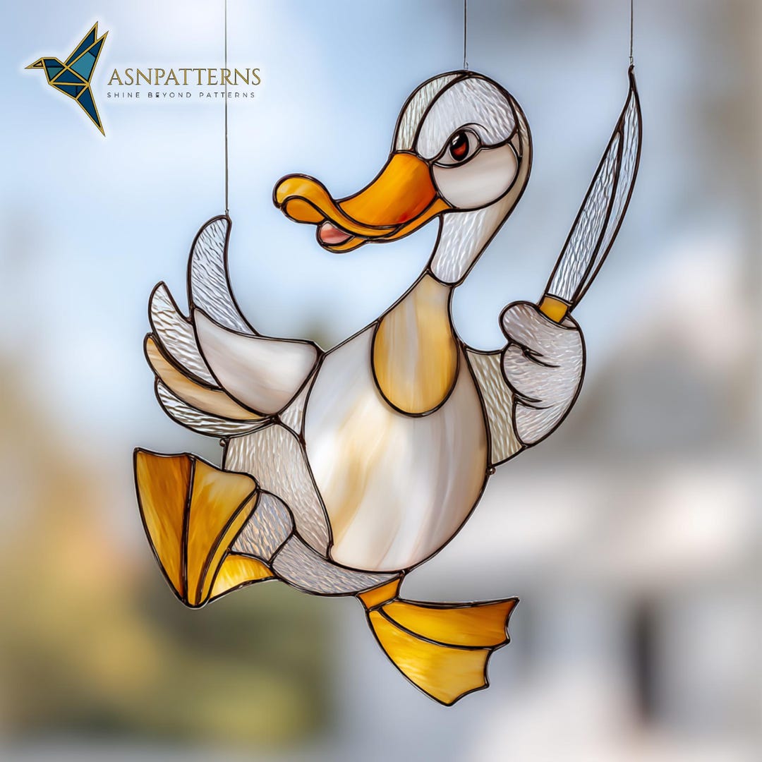Silly Goose Stained Glass Pattern, Silly Goose Suncatcher, Stained ...