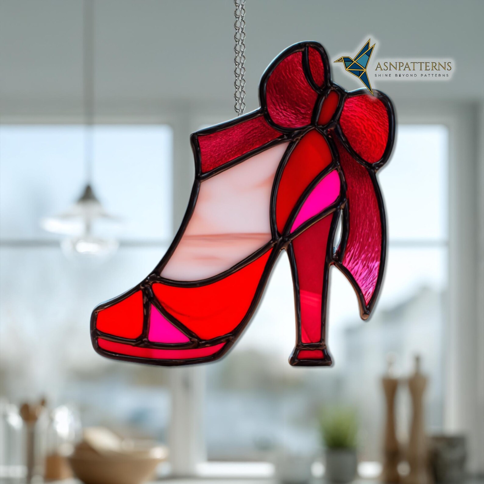 High Heels Stained Glass Pattern, High Heels Suncatcher Template, DIY ...