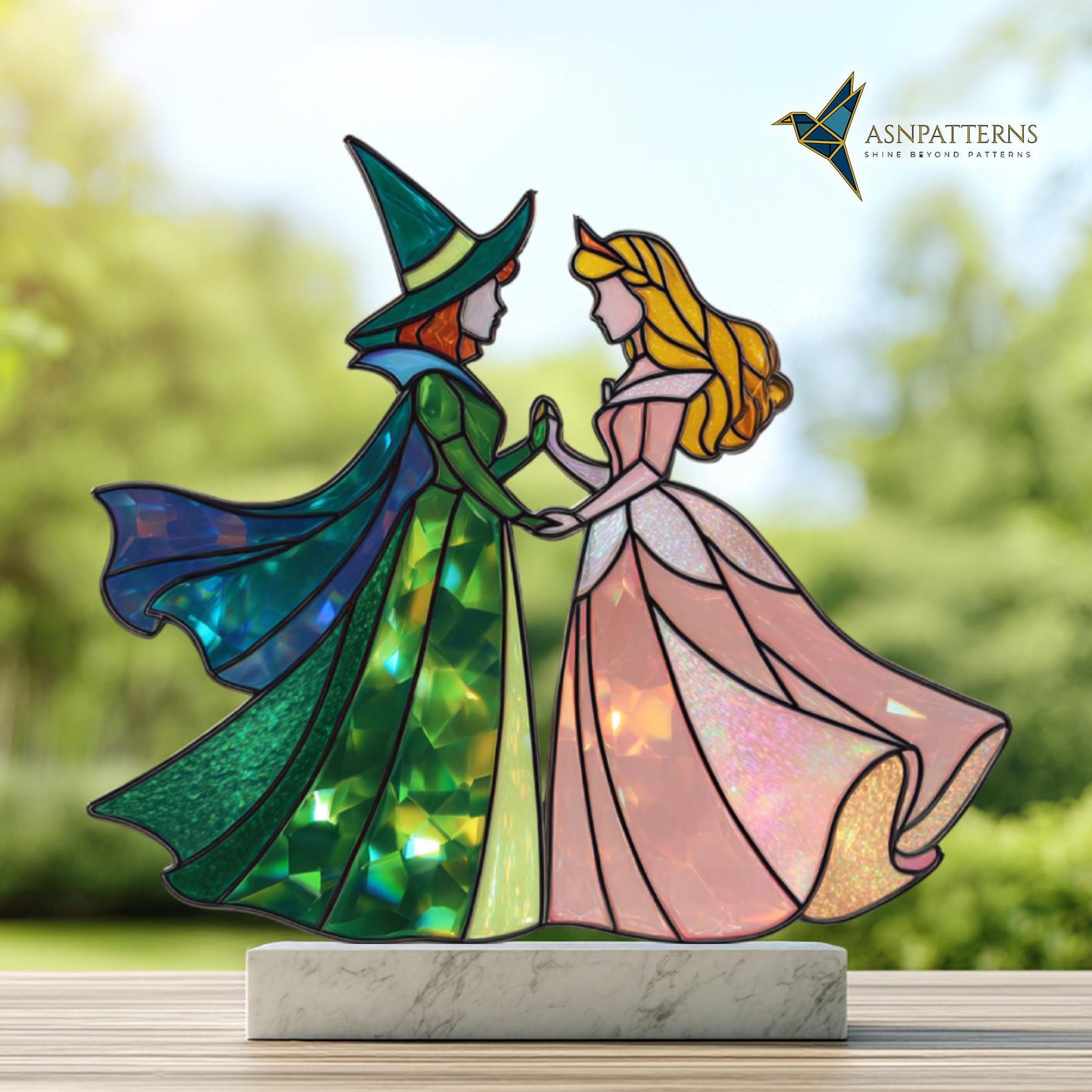 Fairy Girls Stained Glass Pattern, Fairy Suncatcher PDF Template, DIY ...