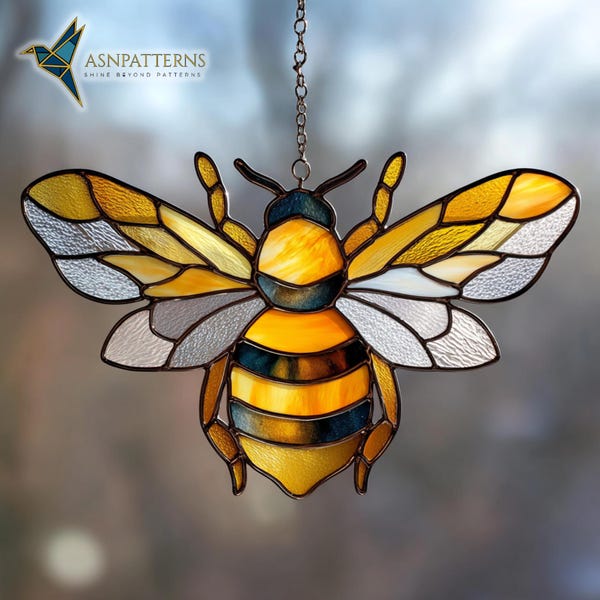 Bumble Bee Stained Glass Pattern - Etsy