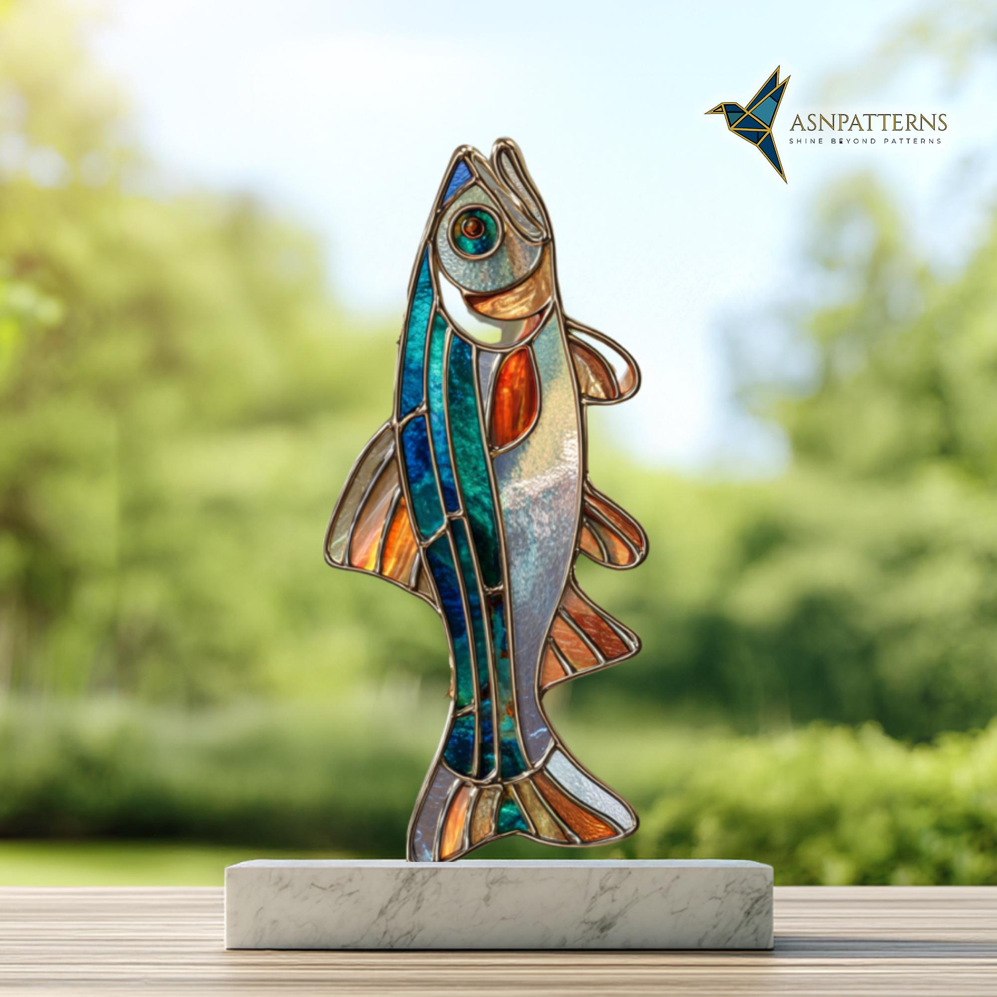Fishing Lure Stained Glass Pattern, Fish Suncatcher, Stained Glass Fish ...