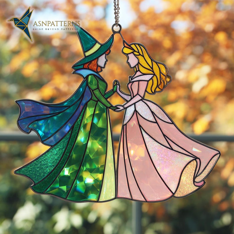 Fairy Girls Stained Glass Pattern, Fairy Suncatcher PDF Template, DIY ...