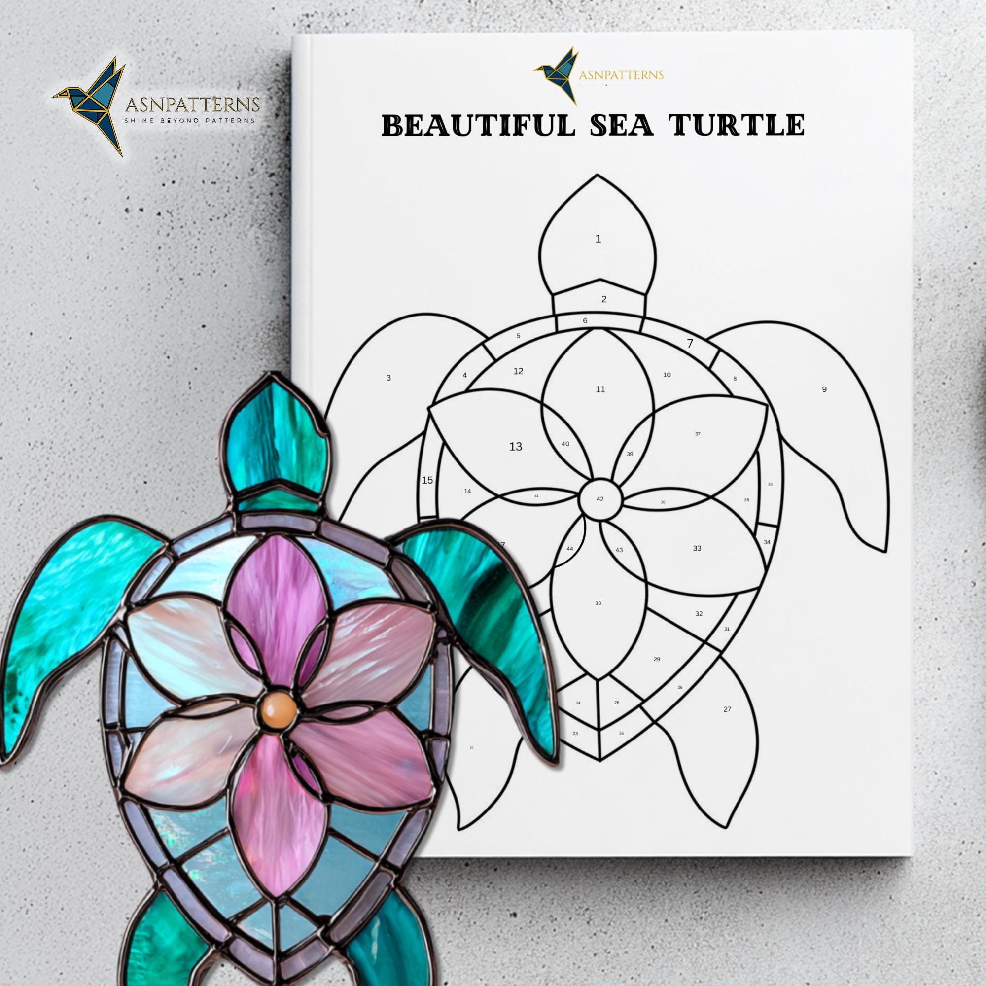 Beautiful Sea Turtle Stained Glass Pattern, Beautiful Turtle Suncatcher ...