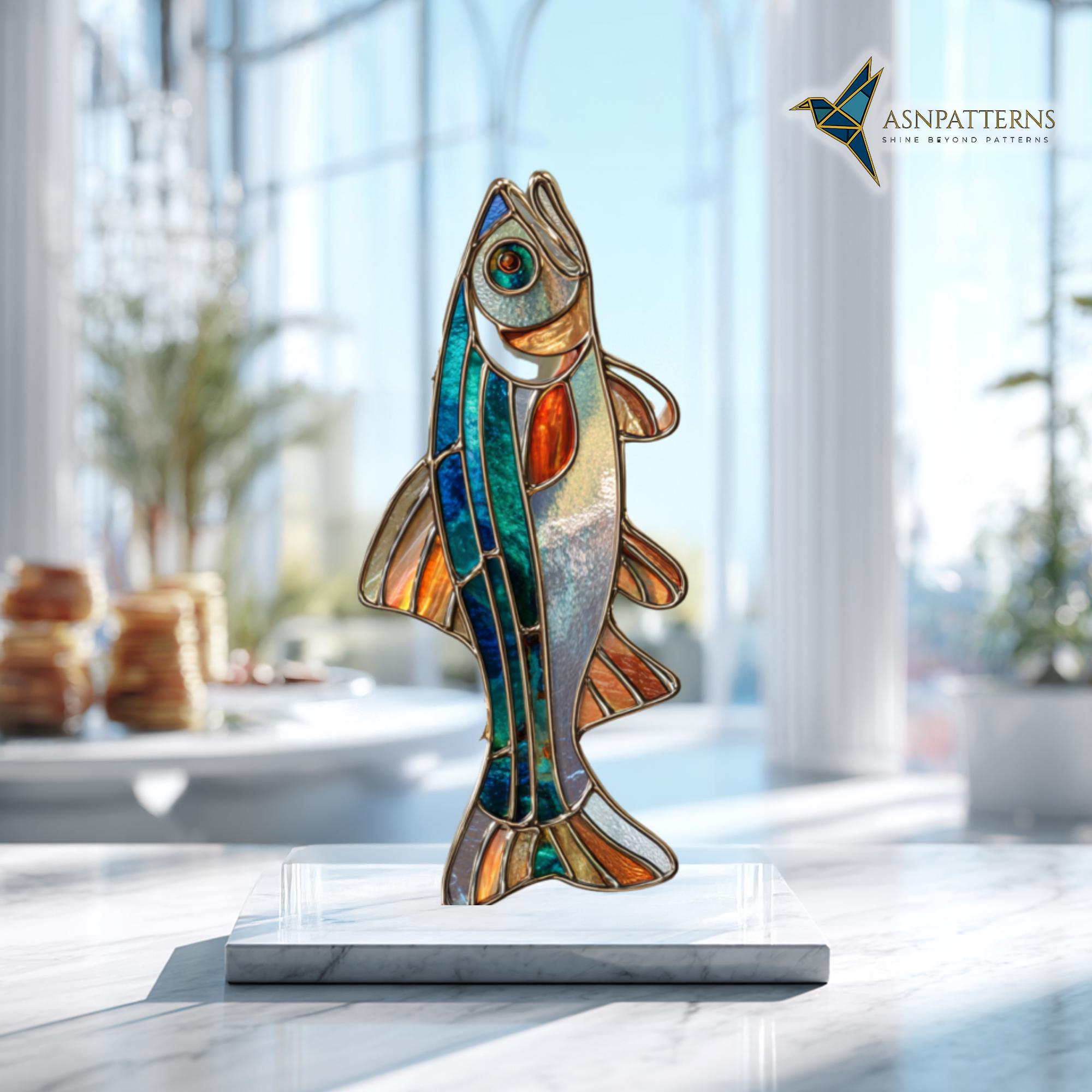 Fishing Lure Stained Glass Pattern, Fish Suncatcher, Stained Glass Fish ...
