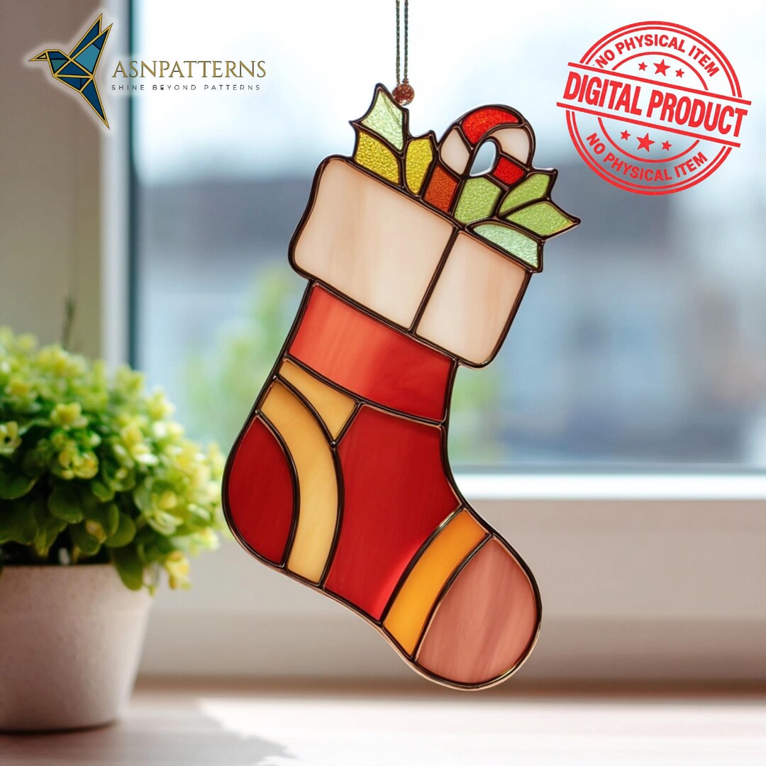 Boot Fielded Candy Stained Glass Pattern, Boot and Candies Suncatcher ...