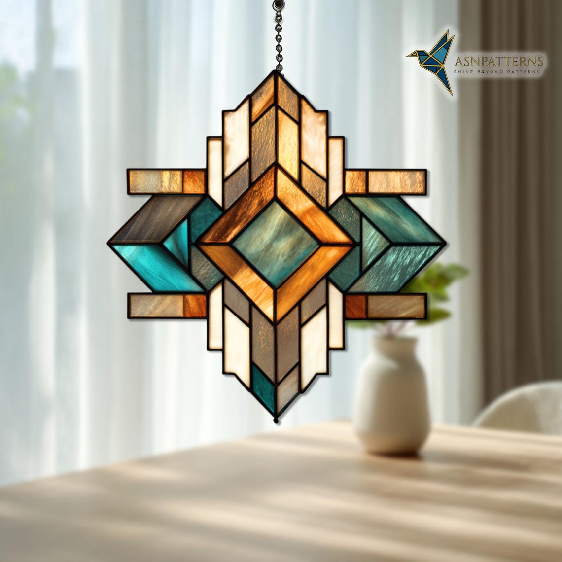 Diamond Art Deco Stained Glass Pattern, Diamond Art Deco Suncatcher ...