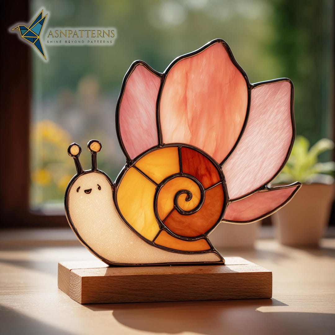 Cute Snail Stained Glass Pattern, Snail Suncatcher, Stained Glass ...