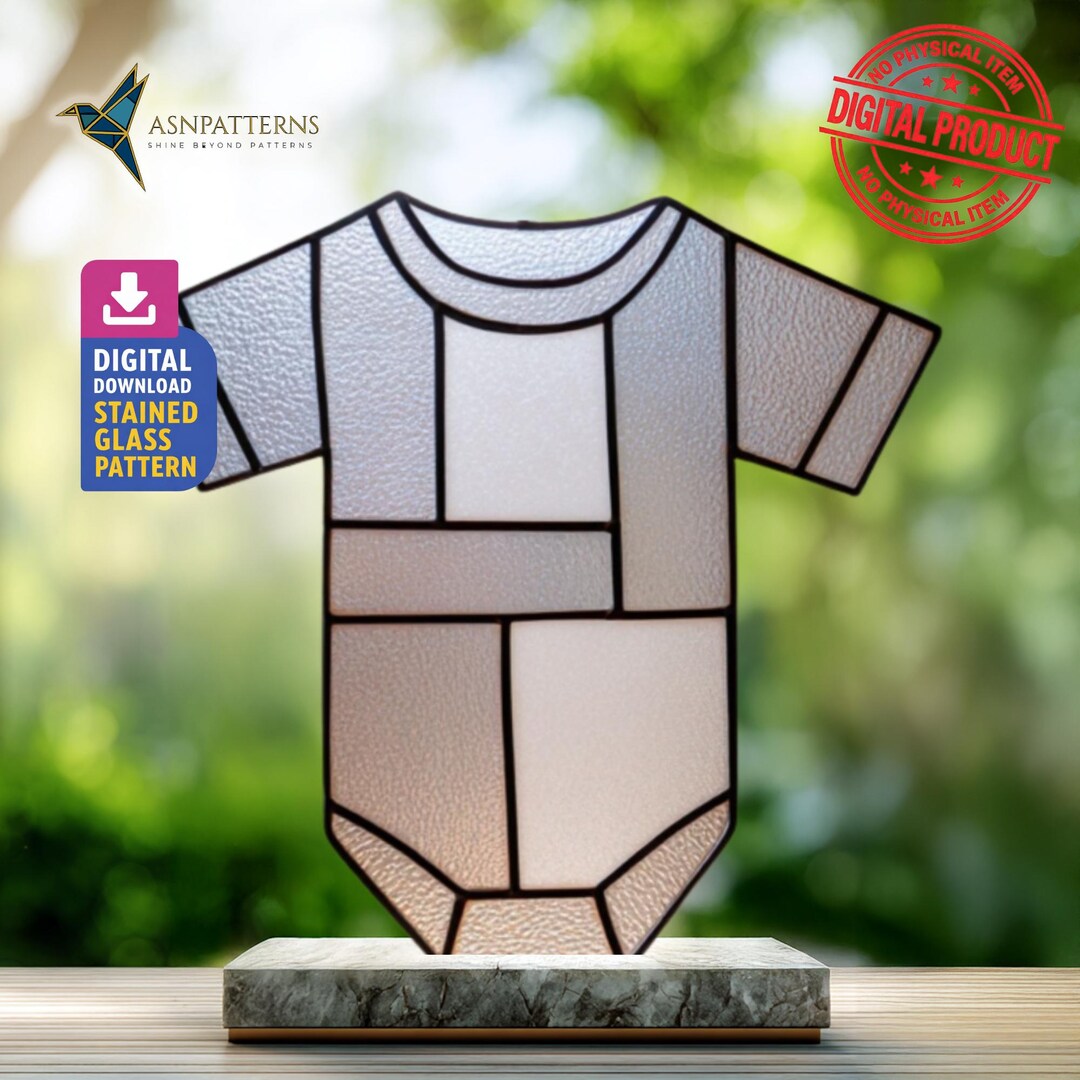 Baby Onesie Stained Glass Pattern, Baby Onesie Suncatcher Template ...
