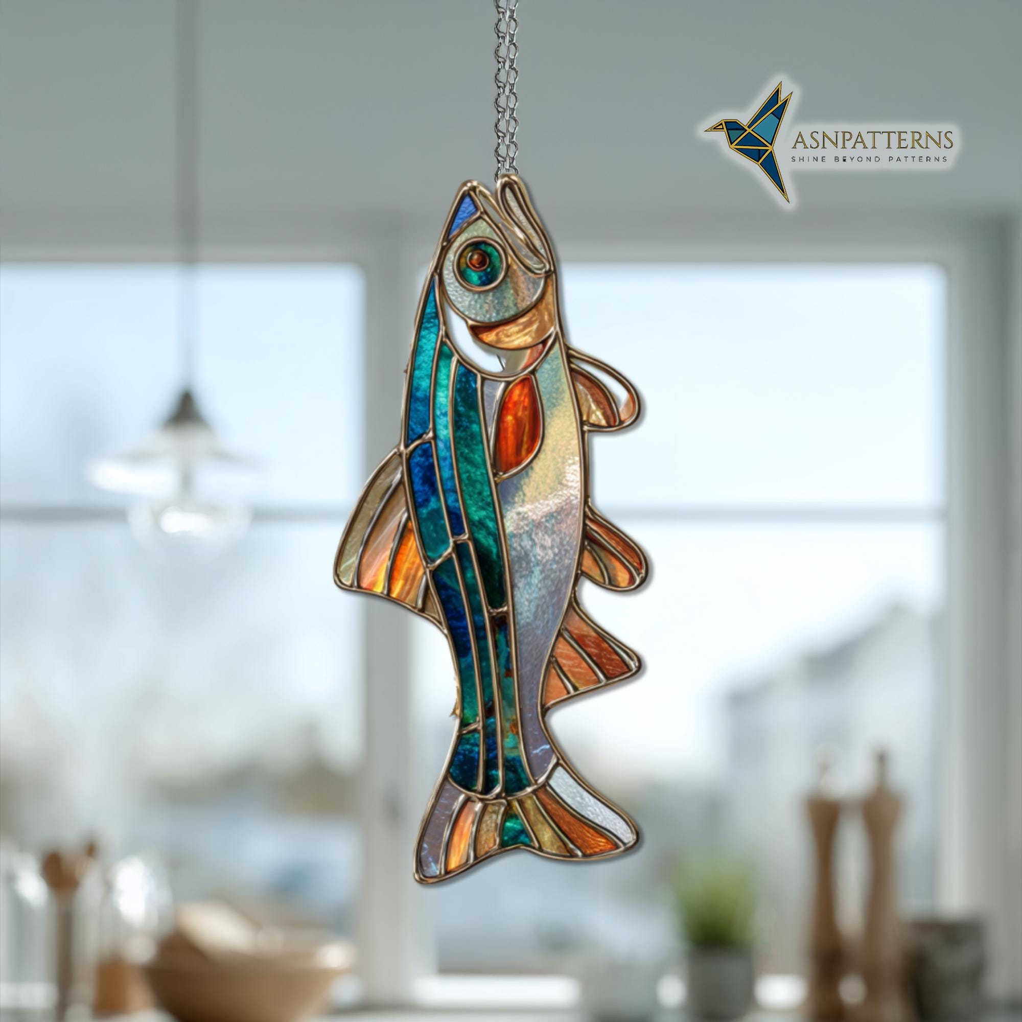 Fishing Lure Stained Glass Pattern, Fish Suncatcher, Stained Glass Fish ...