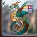 Dragon Stained Glass Pattern, Fantasy Dragon Suncatcher, Stained Glass ...