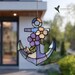 Floral Anchor Stained Glass Pattern, Anchor Suncatcher Template, DIY ...