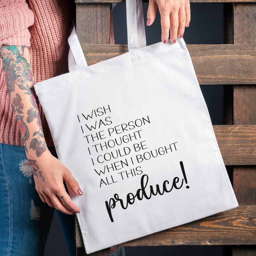 Whimsical Produce Tote Bag: Eco-friendly Shopping, Farmers' Market - Etsy