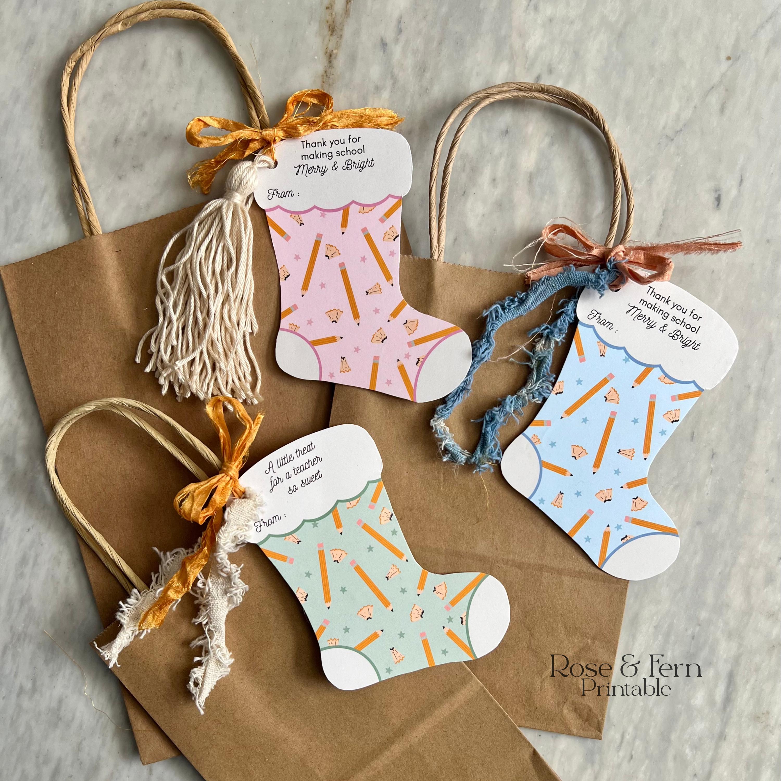 Christmas Stocking Gift Tag | Gift Card Holder | Teacher Appreciation ...