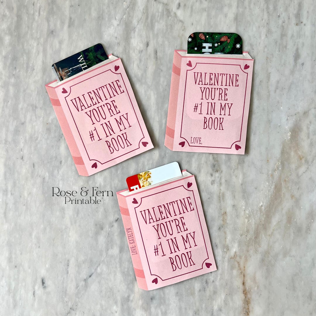 Valentine Book Gift Card Holder | Book Lover Gift | Editable Canva ...