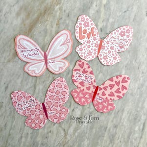 Printable Butterfly Valentine | Lollipop Holder or Gift Tag | Cute ...