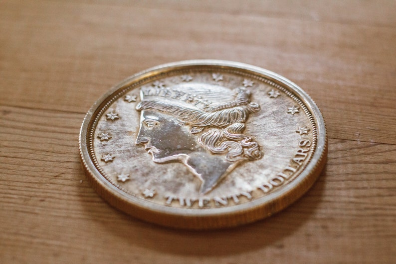 Vintage Gold Coin Plant Coaster - Etsy