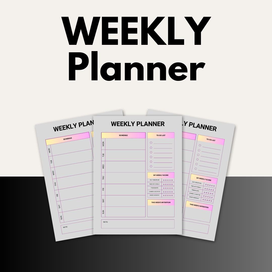 Elegant Weekly Planner: Handmade To-do List Time Organizer - Etsy