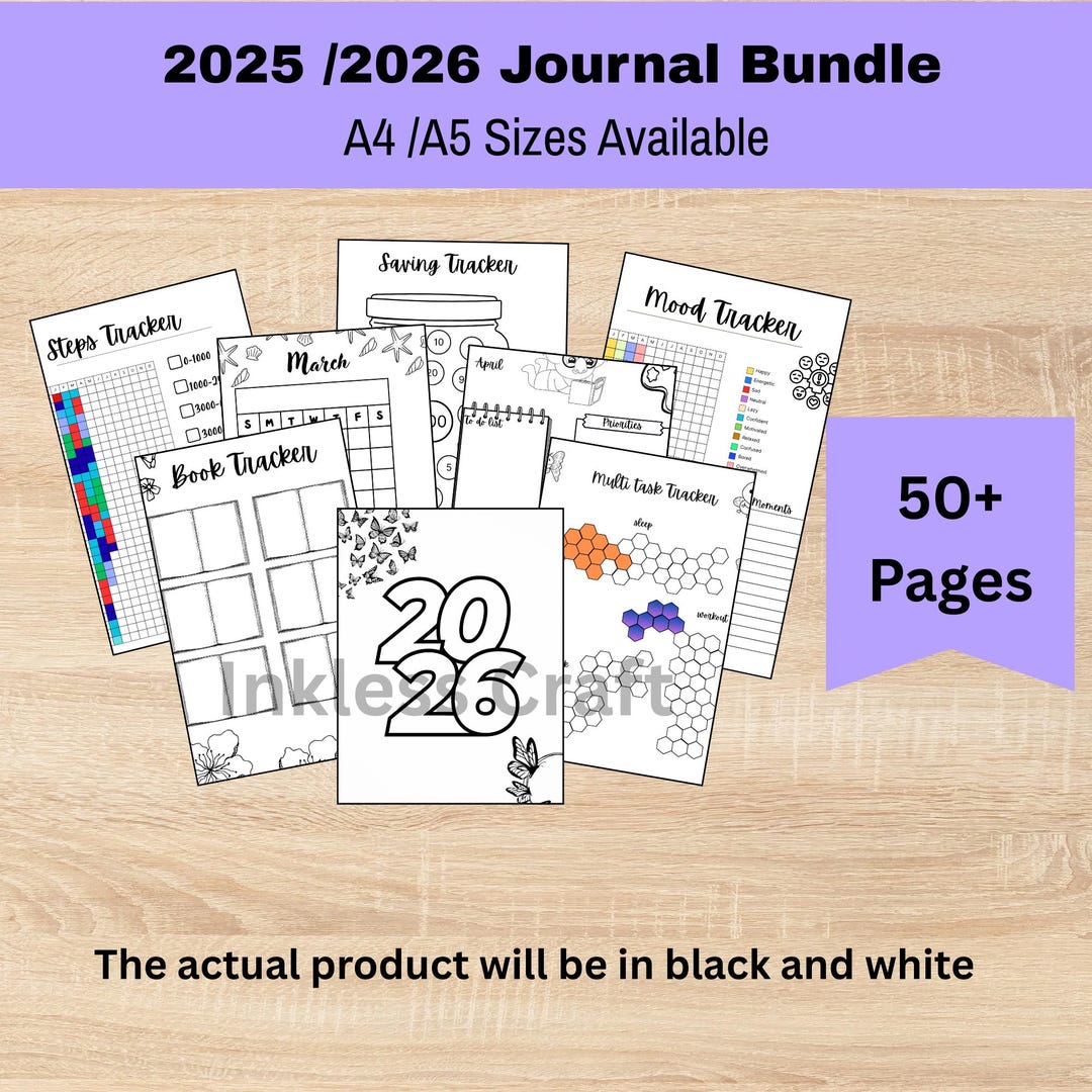 Daily Journal Bundle-printable 2026 Bullet Journal , A4 A5 Size Pages ...