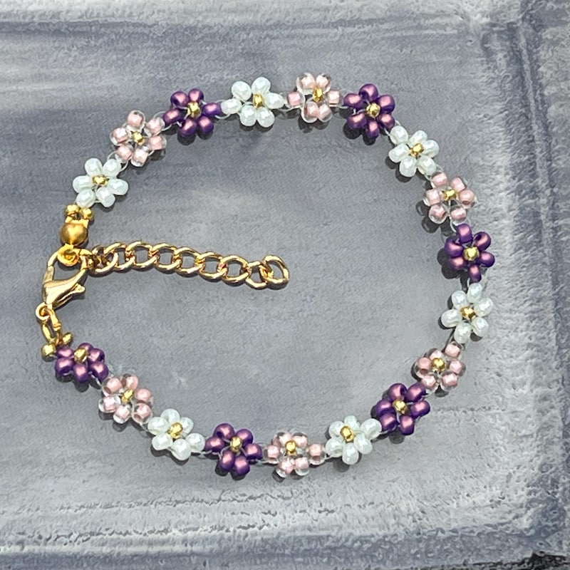 Purple Sunflower Bracelet - Etsy