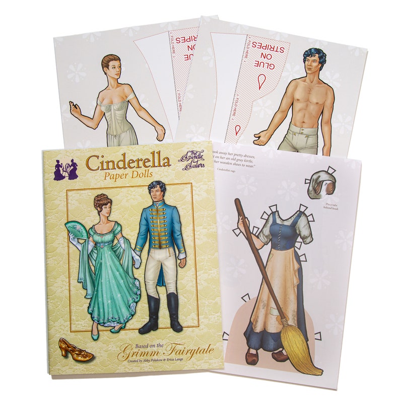 Cinderella Paper Dolls Fairy Tale Dolls Fairytale Regency - Etsy