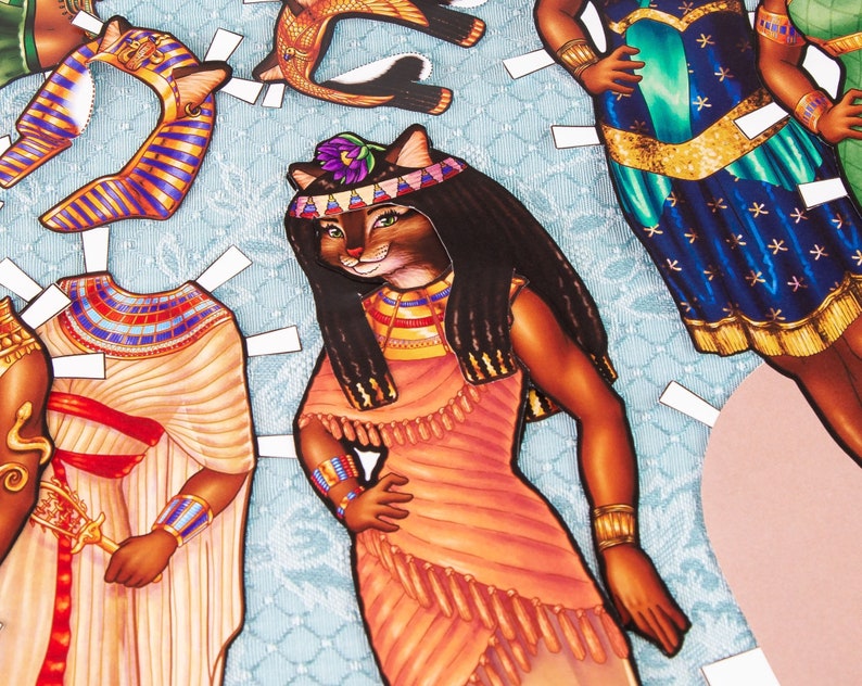 Bastet Paper Doll~ Egyptian Cat Goddess~ Cat Doll~ Collectible Doll ...