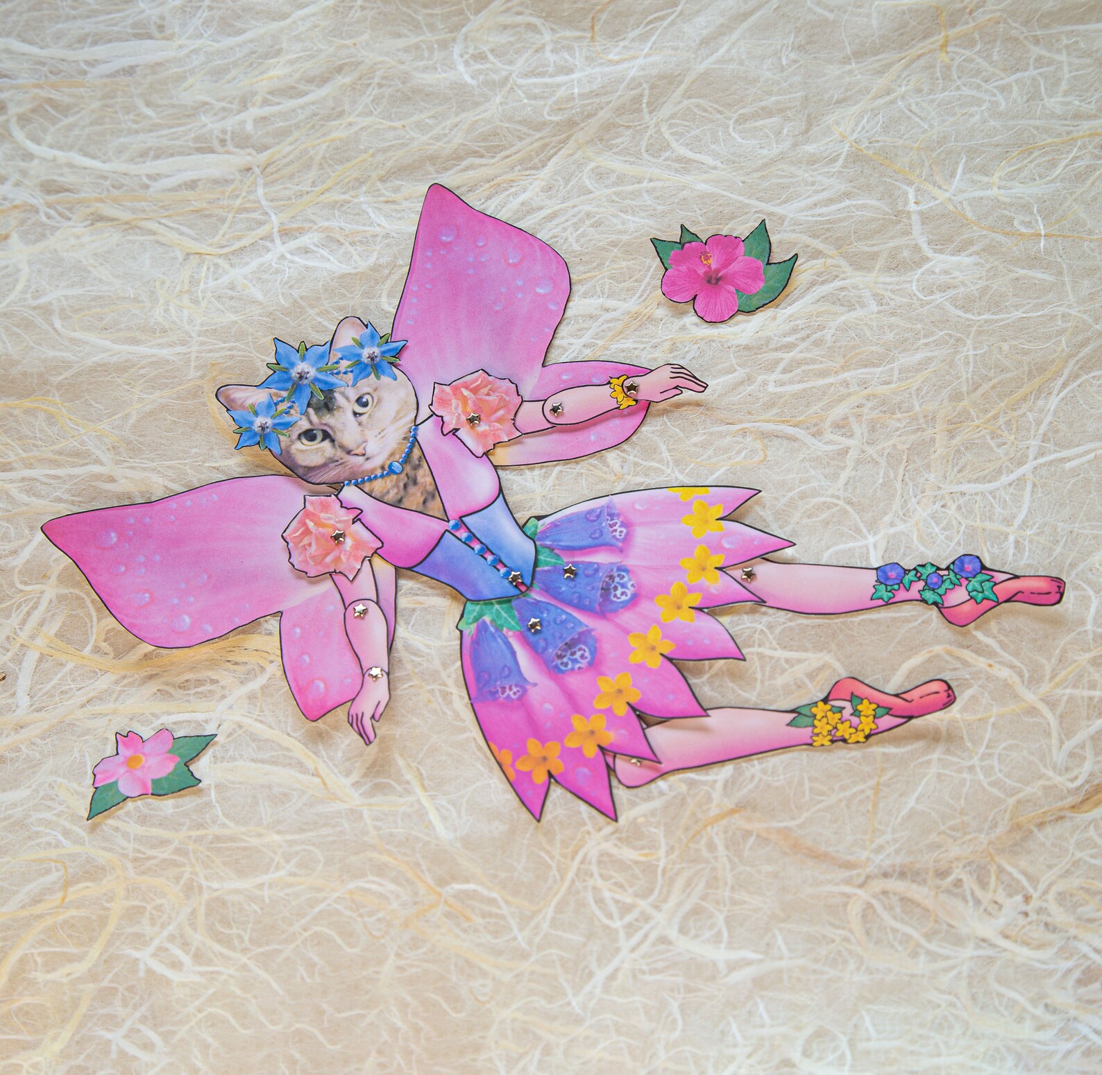 Fairy Paper Doll Cat Articulated Doll Flower Fairy Puppet | Etsy