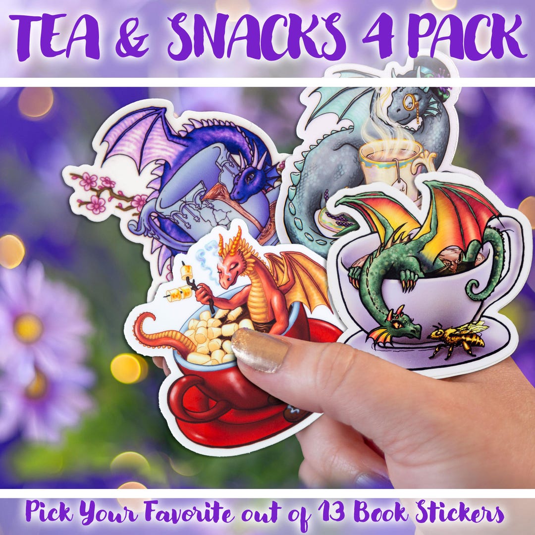 Choose Any 4 Stickers Bundle Tea Dragons Snacks Dragon Stickers Bundle ...