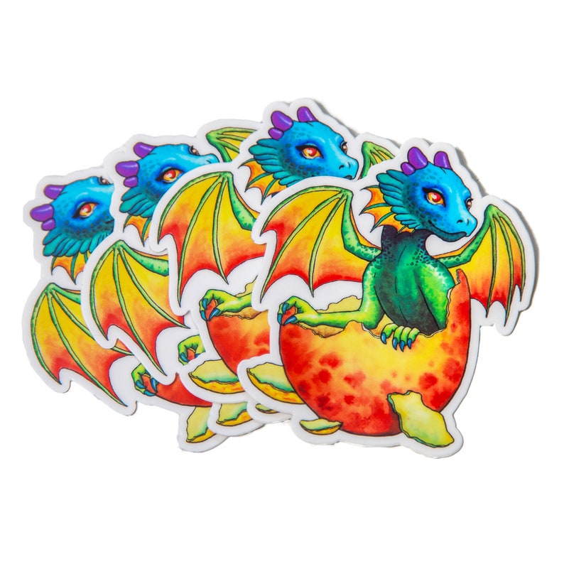 Dragon Sticker~ Hatching Dragon~ Rainbow ~dragon Egg~ Vinyl Planner ...