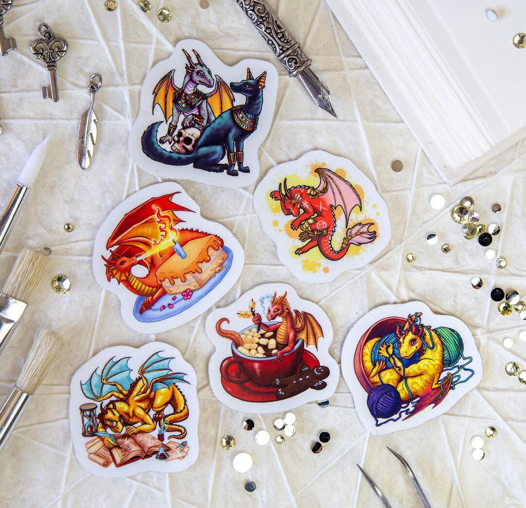 Colorful Dragon Sticker Sheet the 5th~ Cute Dragons~ Fantasy Stickers ...
