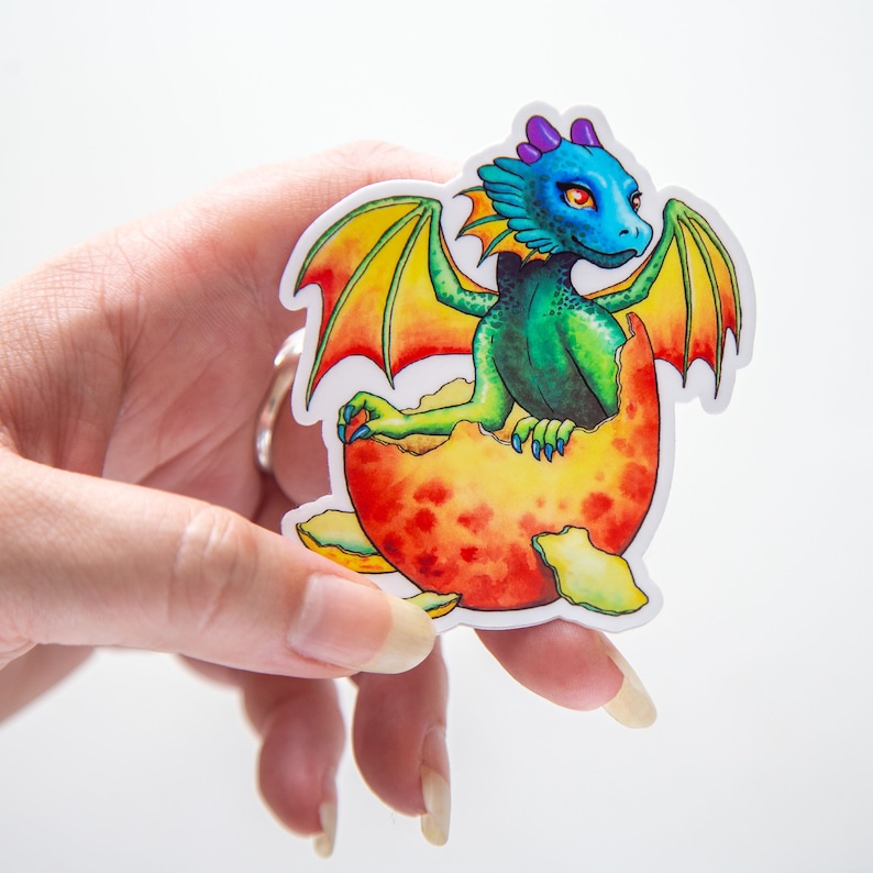 Dragon Sticker~ Hatching Dragon~ Rainbow ~dragon Egg~ Vinyl Planner ...