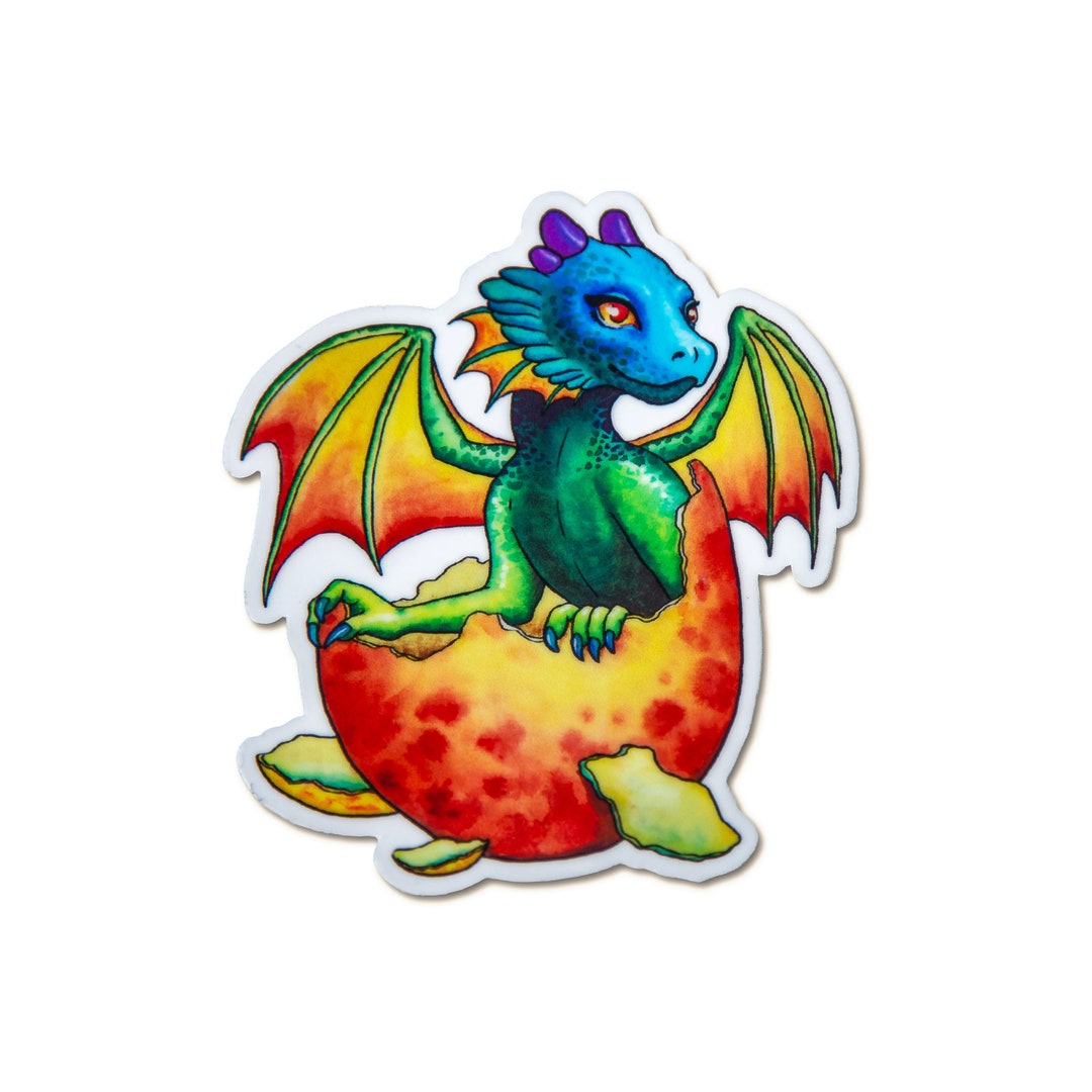 Dragon Sticker~ Hatching Dragon~ Rainbow ~dragon Egg~ Vinyl Planner ...