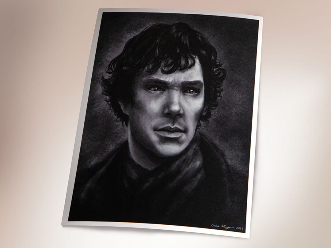 Sherlock Portrait Print~ Fan Art~ Benedict Cumberbatch~ 8x10~ Wall Art ...