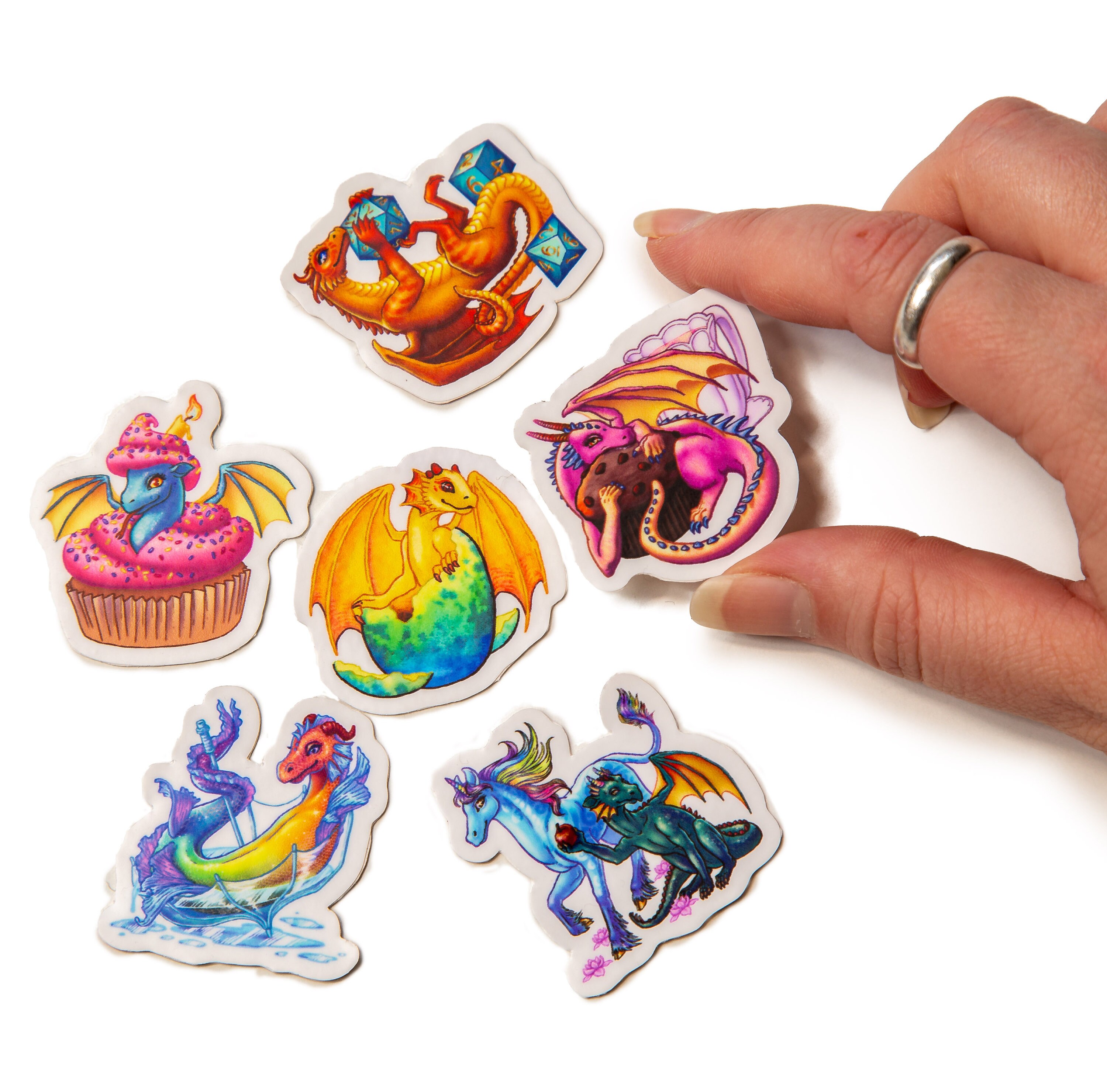 Dragon Sticker Sheet the 4th 6 Dragon Stickers Rainbow | Etsy