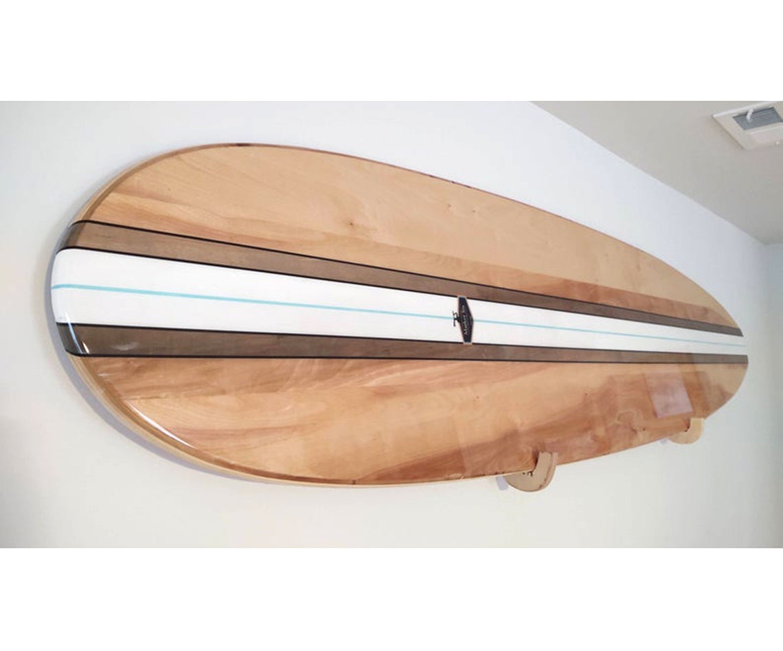 The Bonus Birch Natural Wood Surfboard Wall Art | Etsy