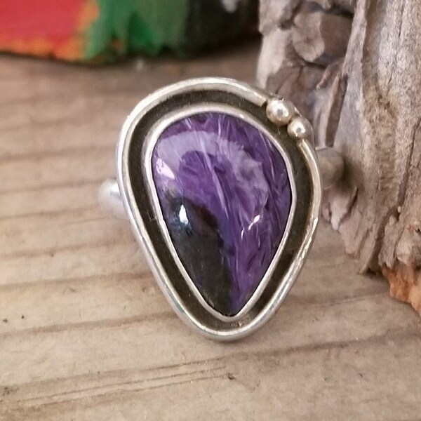 Charoite Ring - Etsy