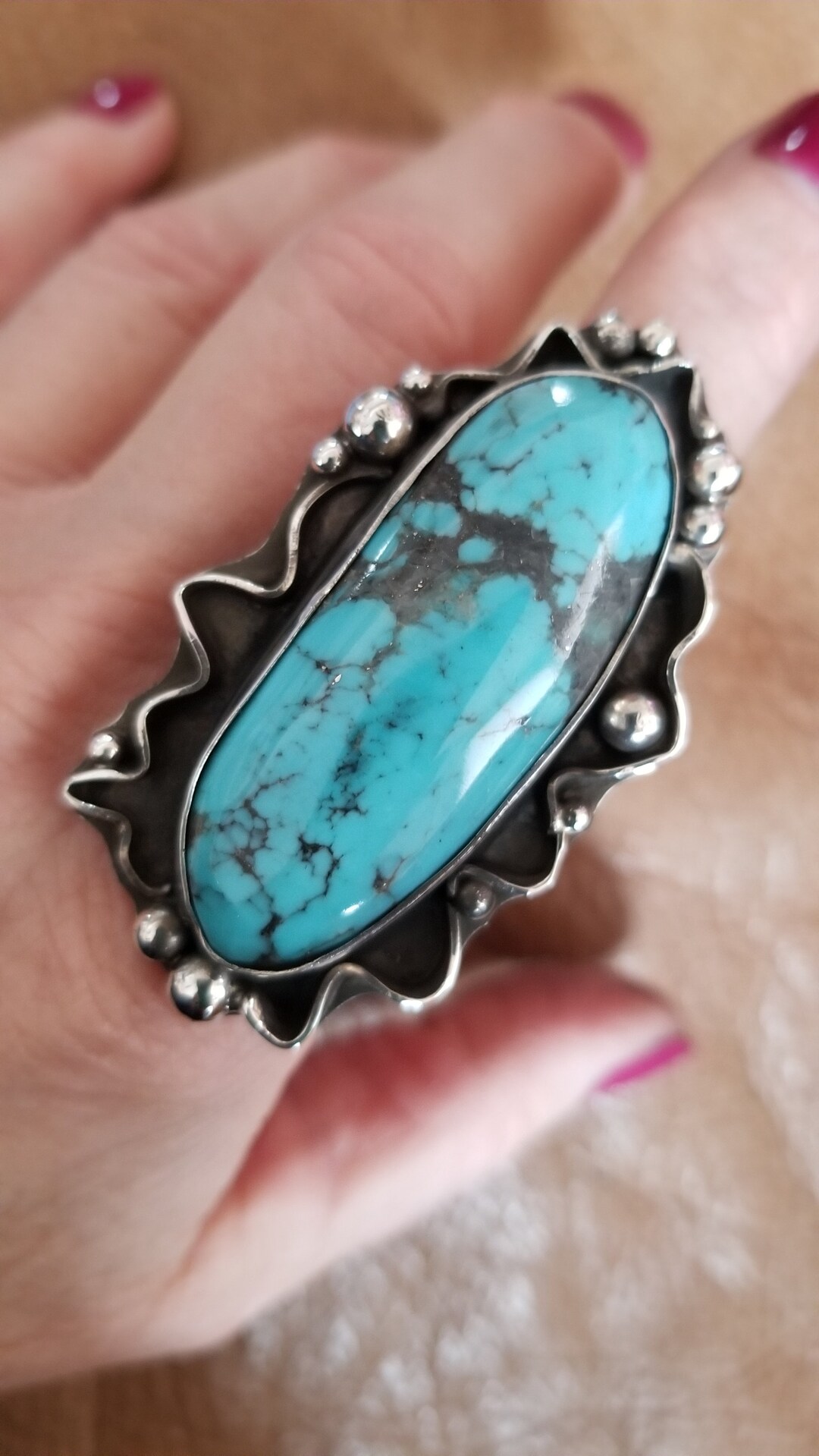 Large Blue Campitos Turquoise Ring - Etsy