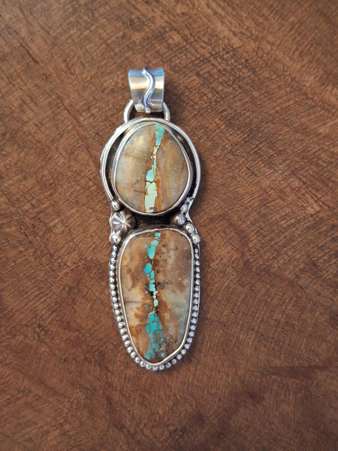 2 Stone Royston Ribbon Turquoise Pendant - Etsy
