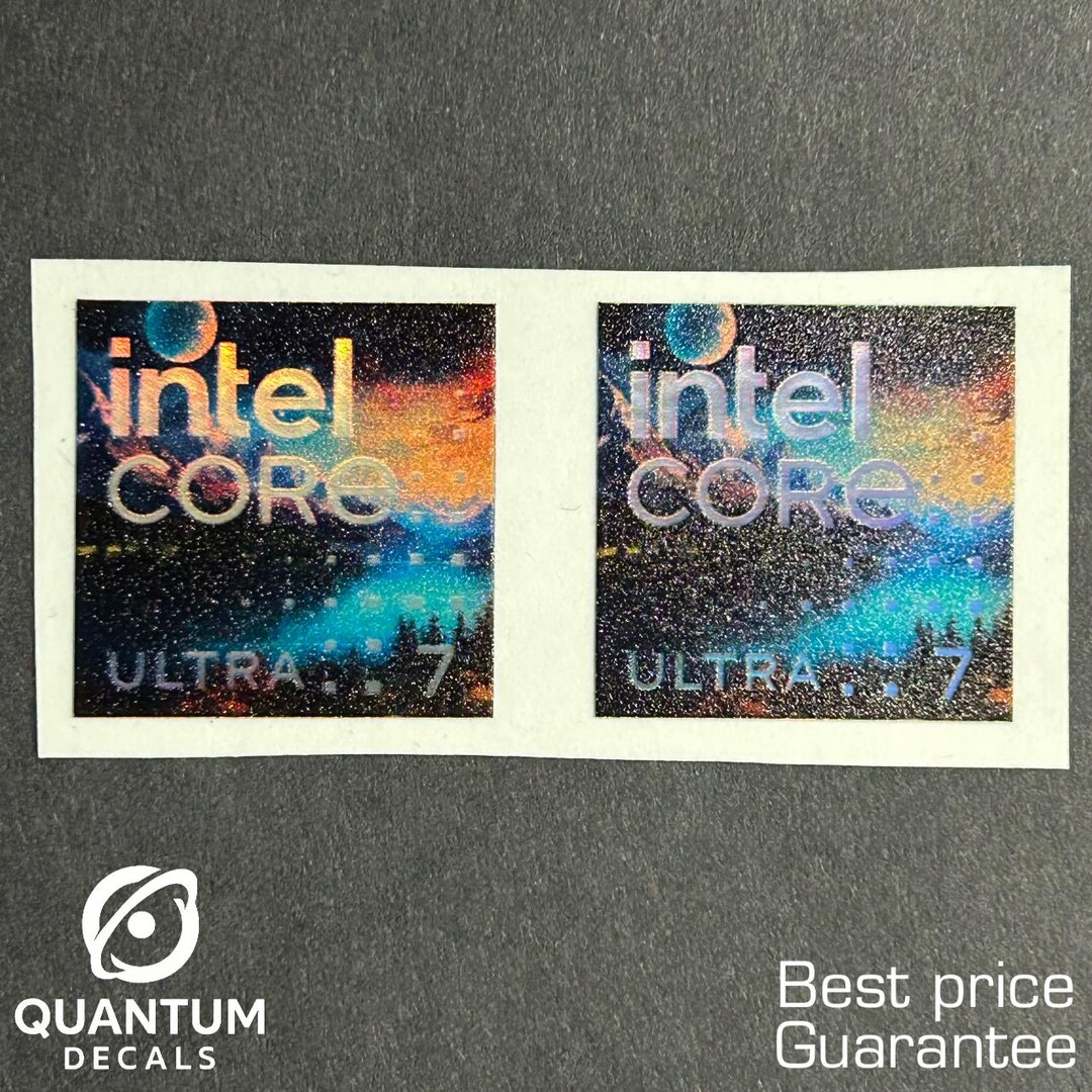 2x Intel Core Ultra 7 Holographic Sticker / for Desktop Laptop Custom ...