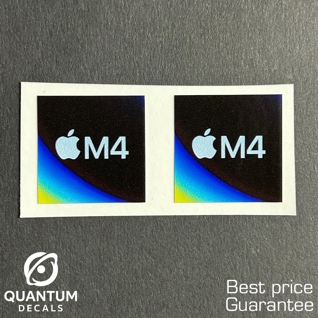 2x Apple M4 Sticker / for Desktop Laptop Custom Sticker Label 1" X 1 ...