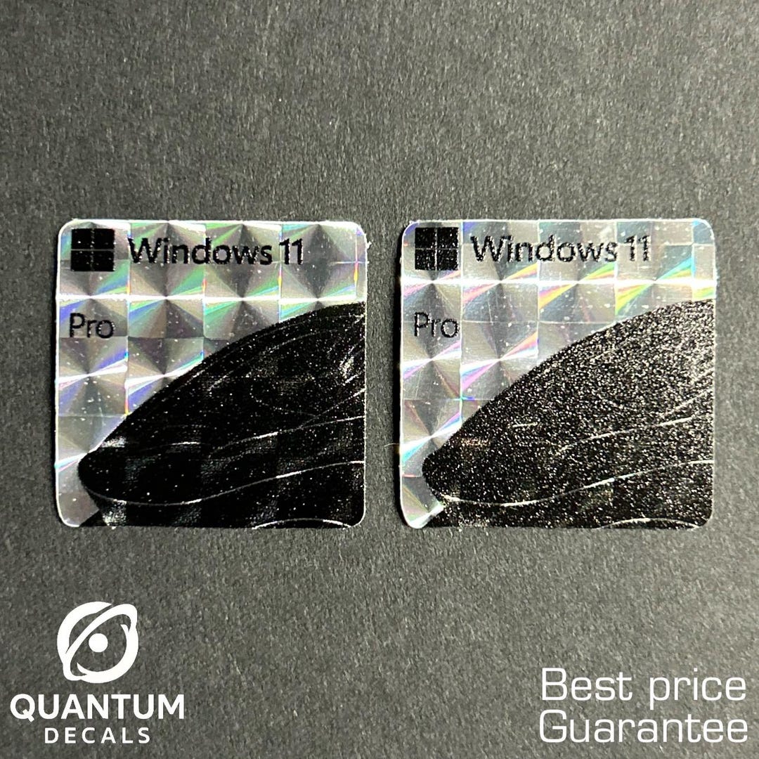 2x Windows 11 Pro Prismatic Sticker / for Desktop Laptop Custom Sticker ...